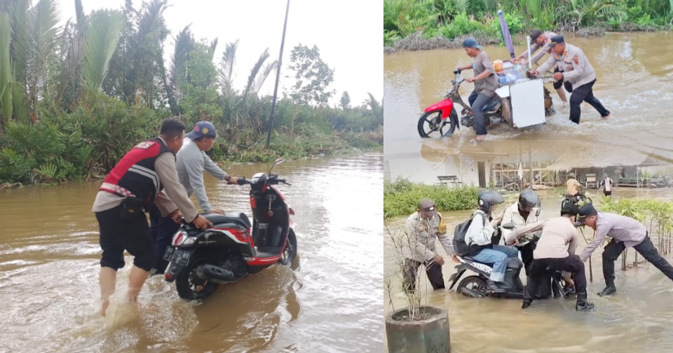 Banjir Rob Lumpuhkan Akses Utama dan Jalur Pelabuhan Roro Kuala Tungkal
